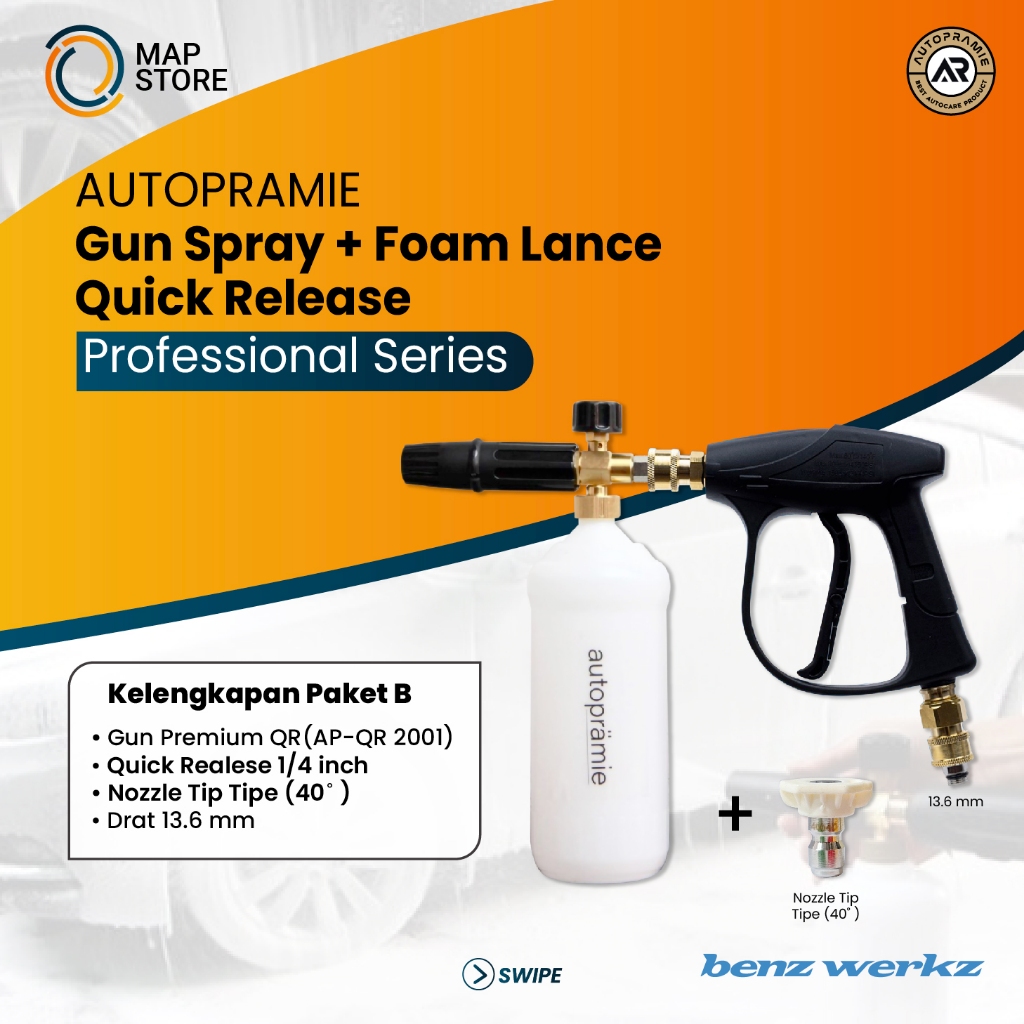 Jual Spray Gun Jet Cleaner Autopramie Foam Lance Quick Release Mesin ...