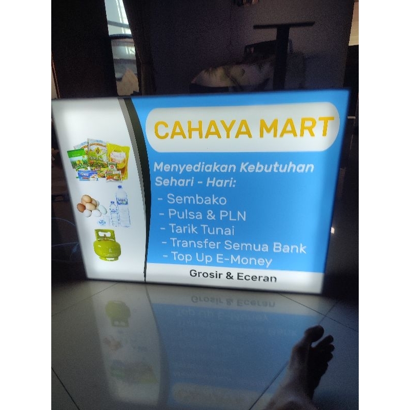 Jual Neon Box Custom Ukuran 50cm x 150cm Model 1 Sisi Nempel Dinding ...