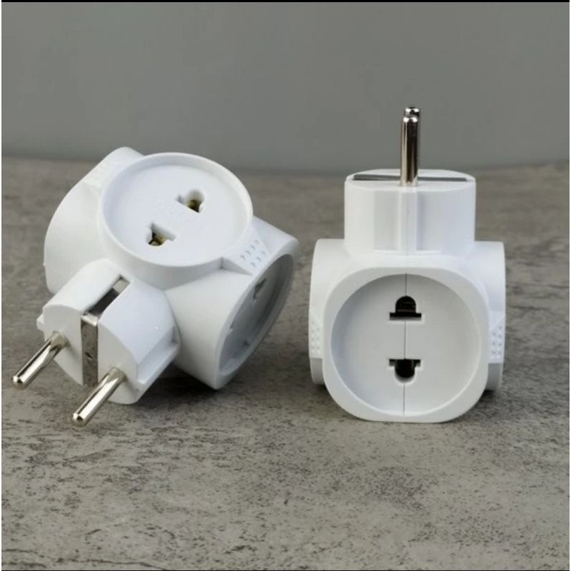 Jual Steker T Multi / Steker T Datar 4 Lubang Colokan SNI | Shopee ...