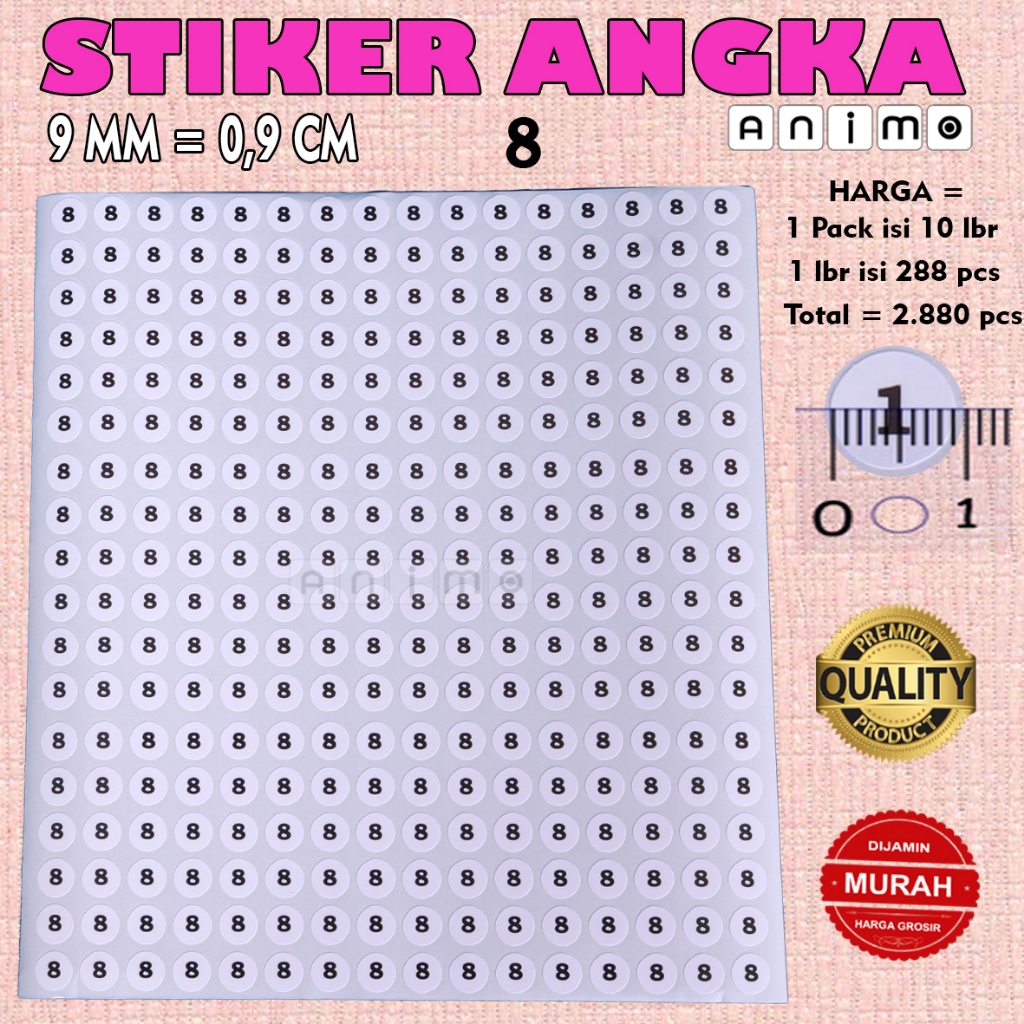 Jual STIKER ANGKA bulat - Stiker angka 1 2 3 4 5 6 7 8 9 10 sd 60 ...