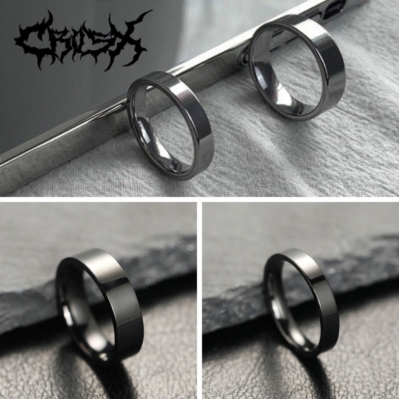 Jual BLACK RING SILVER RING / CINCIN HITAM SILVER POLOS CINCIN 4MM 6MM ...