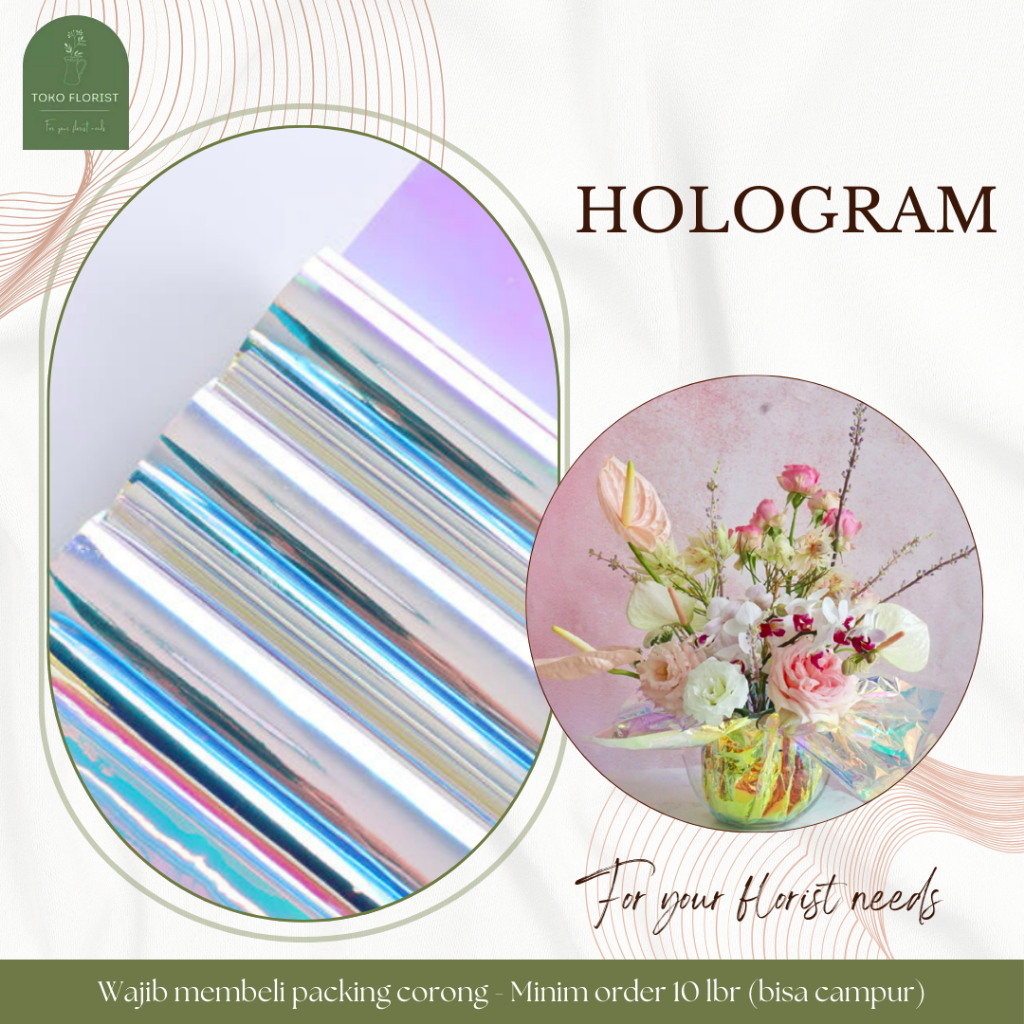 Jual Kertas Buket Cellophane Bucket Wrapping Paper Florist HOLOGRAM ...