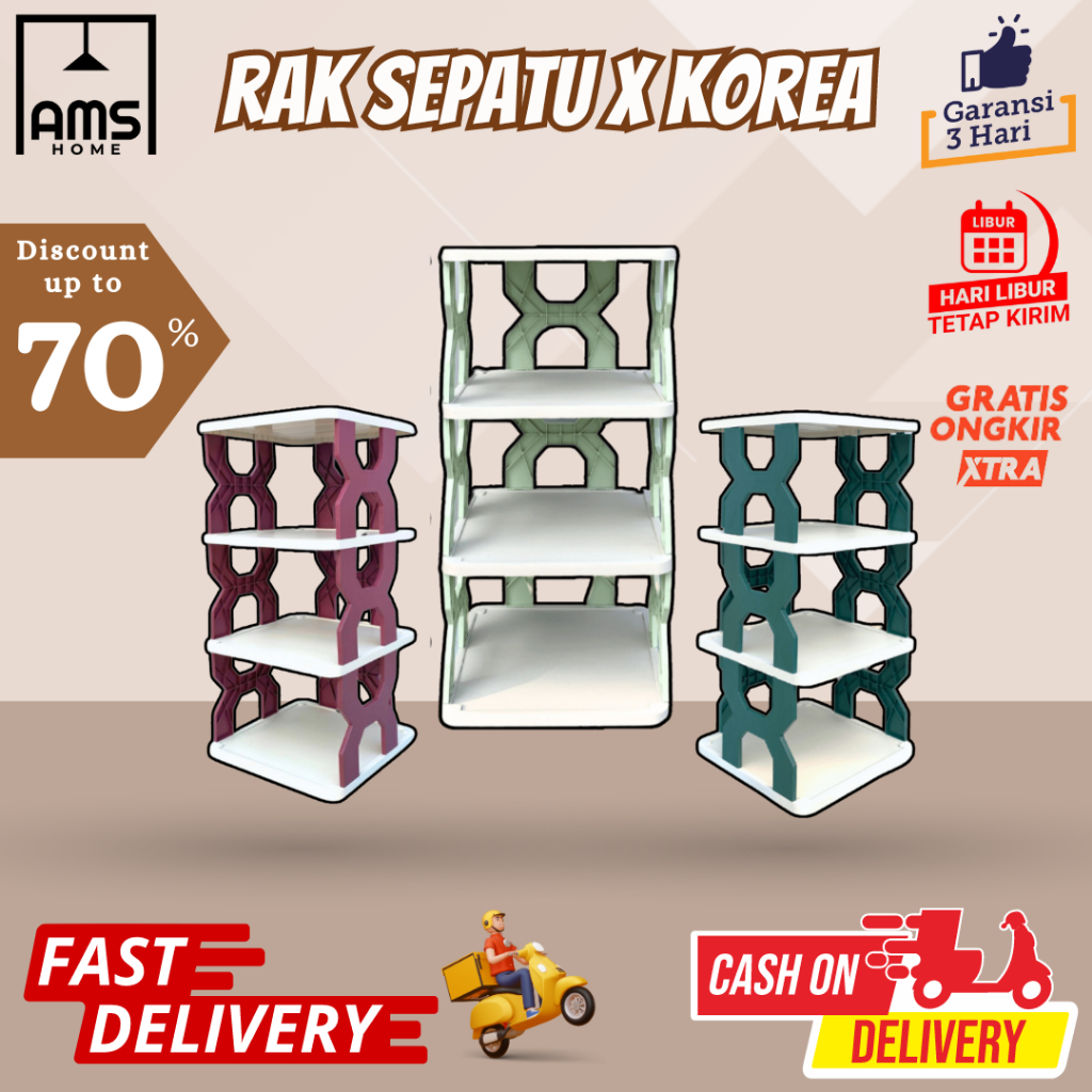 Jual Rak Sepatu X Korea Plastik Tempat Penyimpanan sandal boneka zig ...