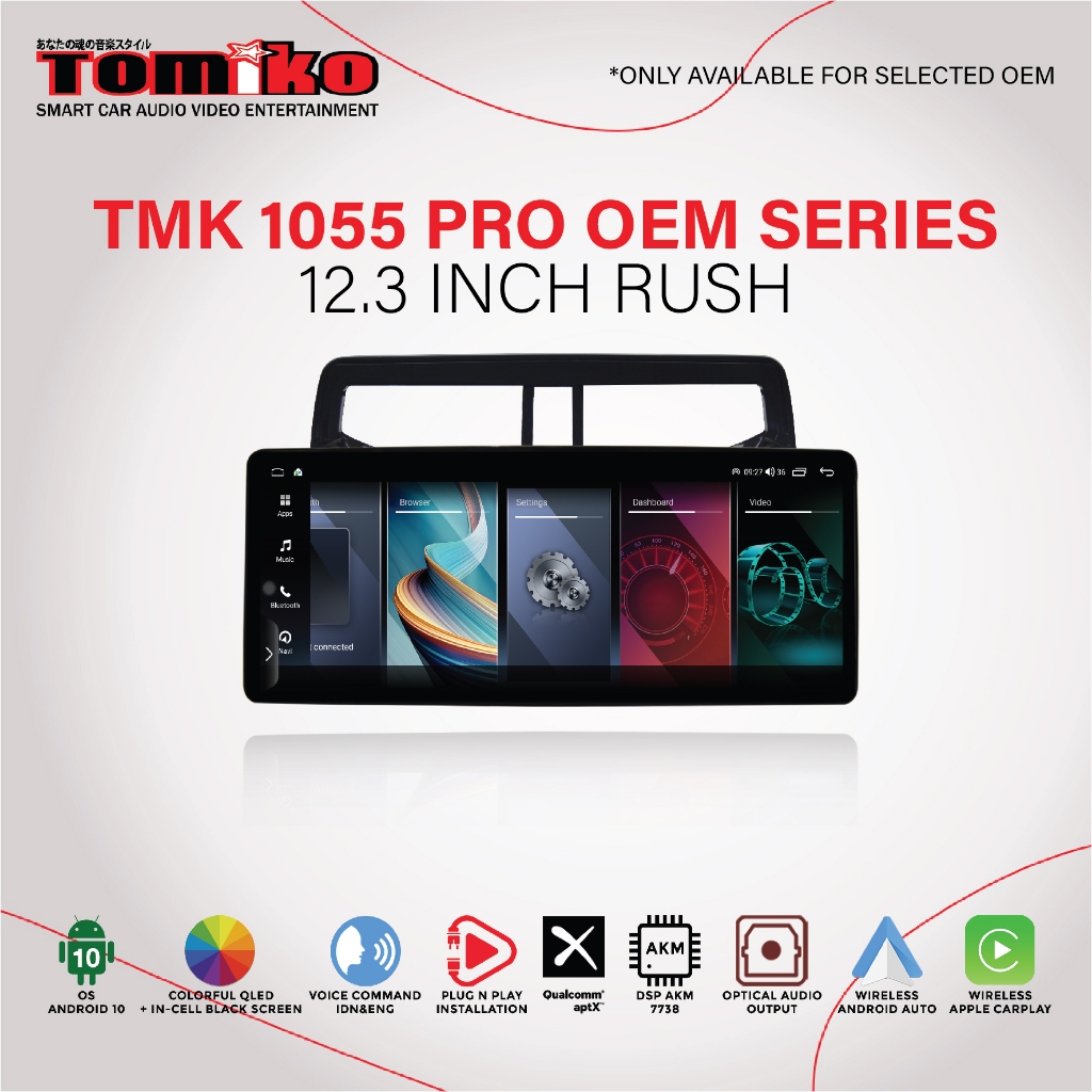 Jual Tomiko Head Unit TMK 1055 PRO OEM 12,3" Wide Screen Series for ...