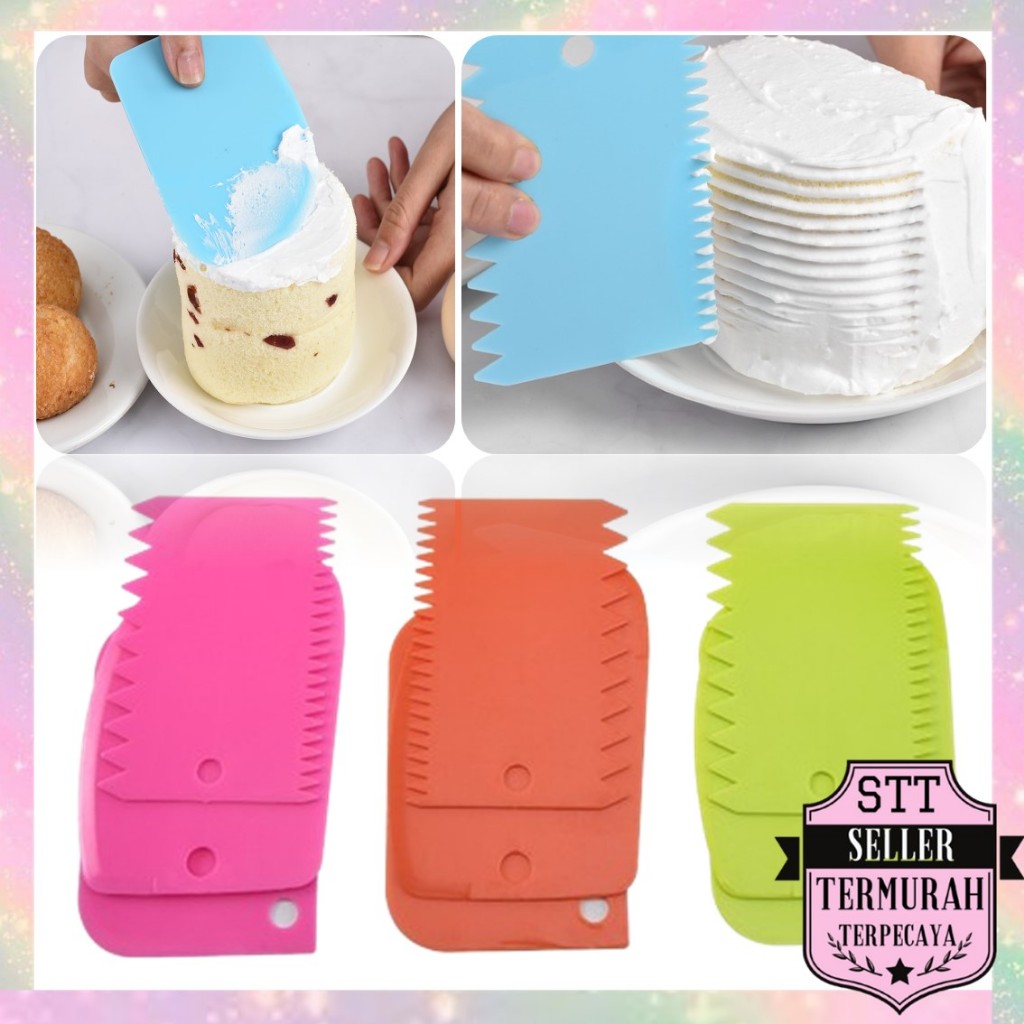 Jual STT Scraper Kue Perapih Pengikis Perapih Krim Tart Kue Roti Isi 3 ...