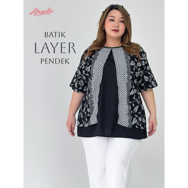 Jual Atractiv Blouse Batik Jumbo Lengan Pendek Ld120 Ld130 Ld135 Ld142