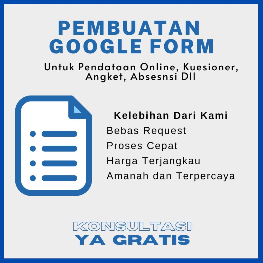 Jual JASA PEMBUATAN GOOGLE FORM | ANGKET | PENDATAAN ONLINE | Shopee Indonesia