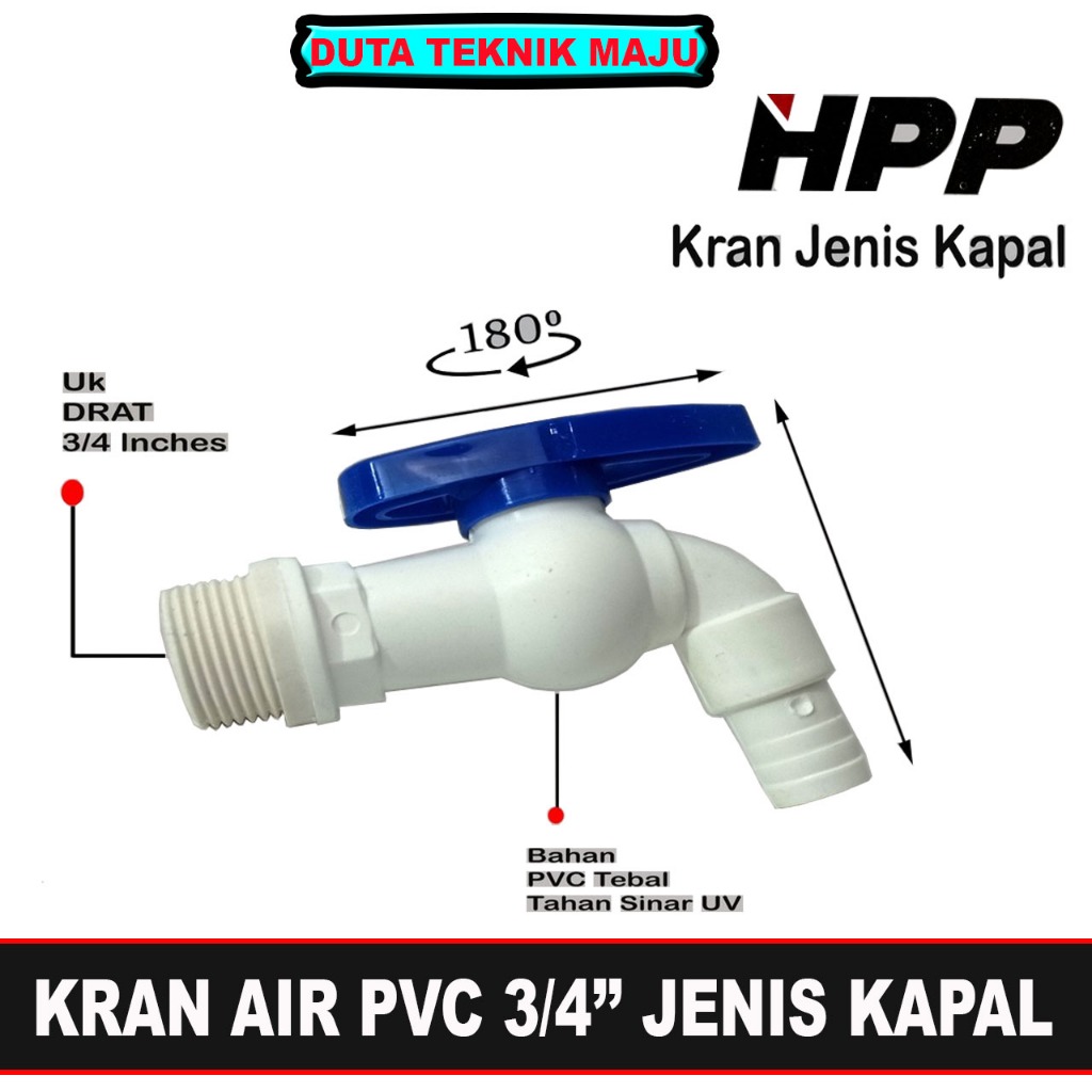 Jual KRAN AIR KAPAL 1/2'' Dan 3/4 INCH 2 in 1 PVC HPP KRAN TAMAN TEMBOK ...