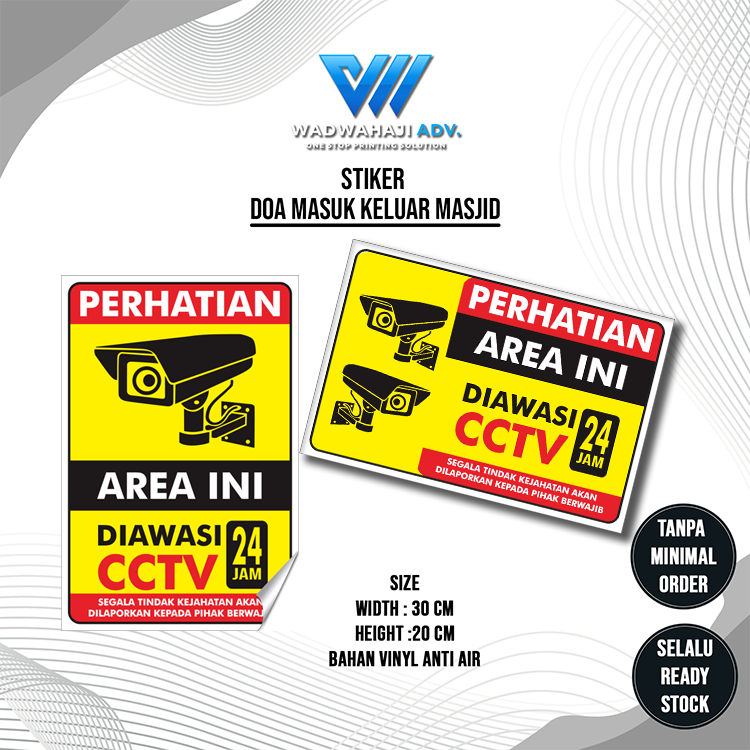 Jual STIKER CCTV | STIKER AREA INI DI AWASI CCTV | STIKER CCTV 24 JAM | Shopee Indonesia