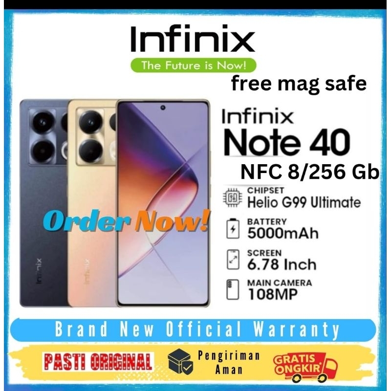 Jual INFINIX NOTE 40 NFC 8/256Gb FREE MAG PAD NEW RESMI BNIB | Shopee ...
