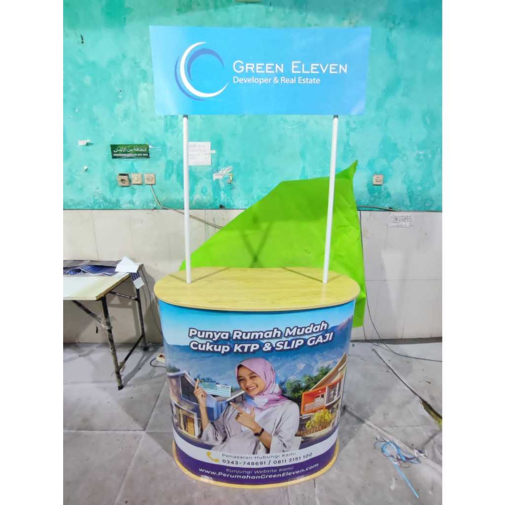 Jual Polycounter Oval Large Custom Murah / Meja Stand Jualan Promosi ...