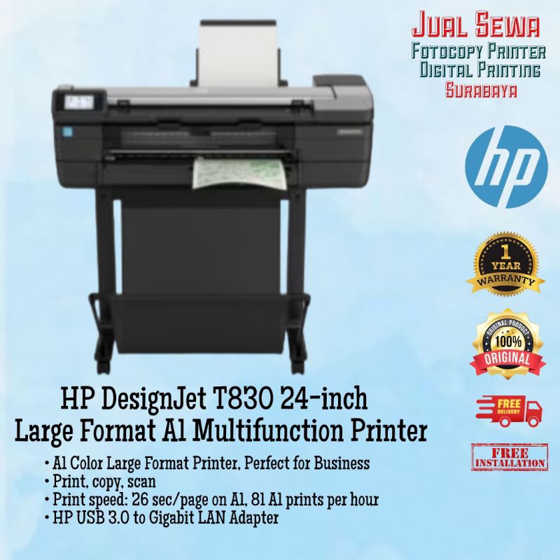Jual Printer HP DesignJet T830 24-inch Large Format A1 Multifunction ...
