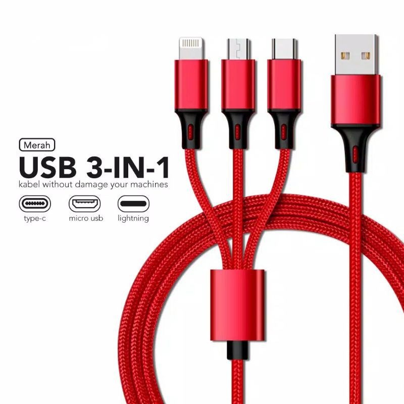 Cavo Di Ricarica 3 In 1 Retrattile: Micro USB, Type-C E 8 Pin IPhone ...