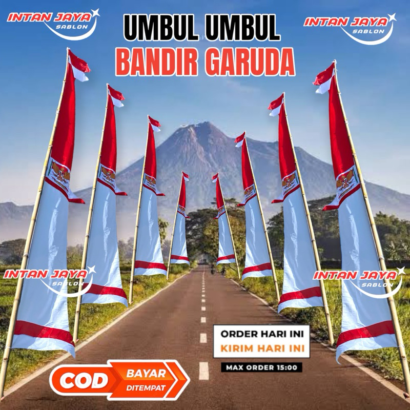 Jual UMBUL UMBUL LAYUR MERAH PUTIH/ BENDERA UMBUL UMBUL PANJANG ...