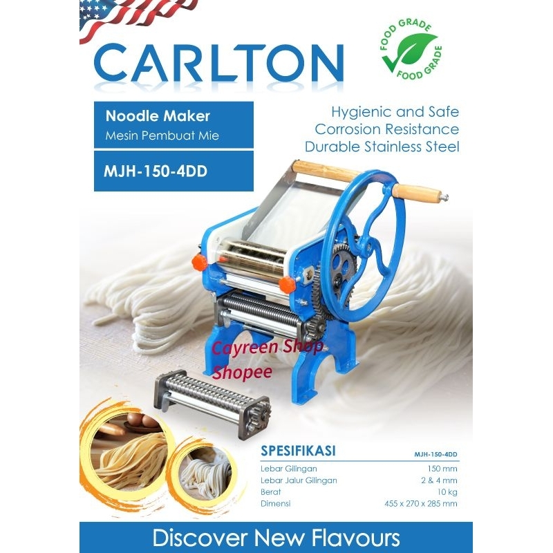 Jual Mesin Gilingan Mie Manual Carlton $ Mesin Cetaj Mie Manual $ Noodle Maker Carlton MJH 150 ...