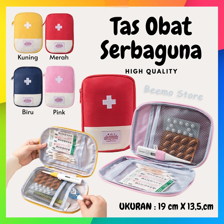 Jual TAS OBAT P3K Medicine Pouch Korean Travel Organizer / Tempat Penyimpanan Obat / Tas Pouch ...