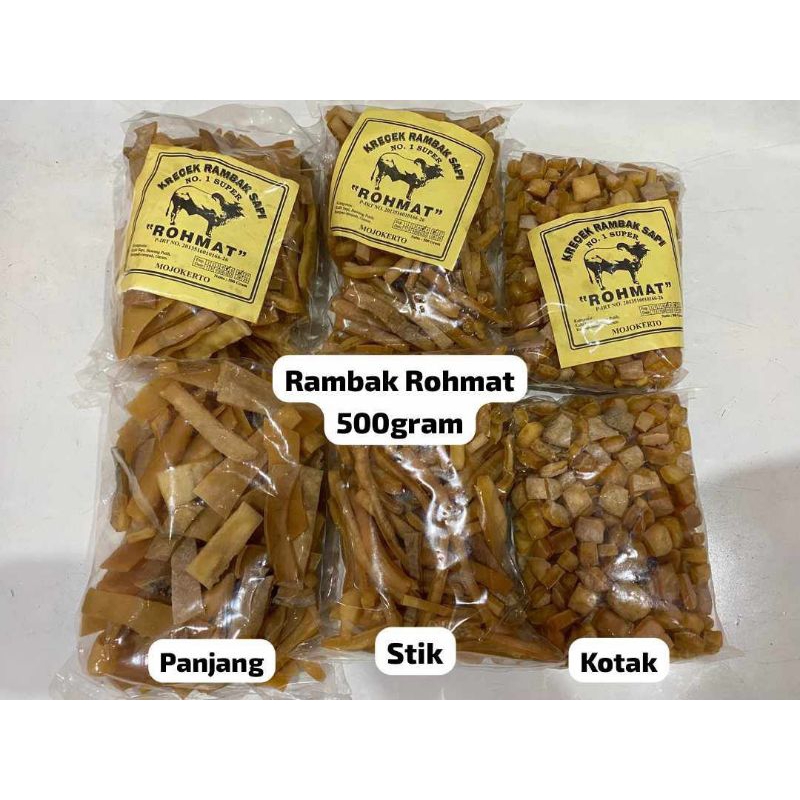 Jual kerupuk rambak 500 gr rambak kotak/rambak stik/rambak panjang ...