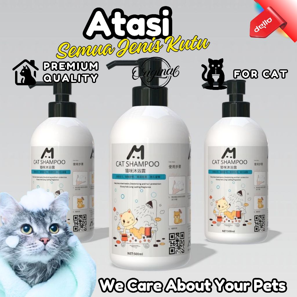 Jual Shampo Sampo Shampoo Anti Kutu Kucing Mocat Tick & Flea DELLO FOR ...