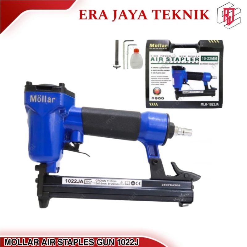 Jual MOLLAR Air Stapler Gun 1022JA Staples Tembak Angin U 10mm | Shopee ...
