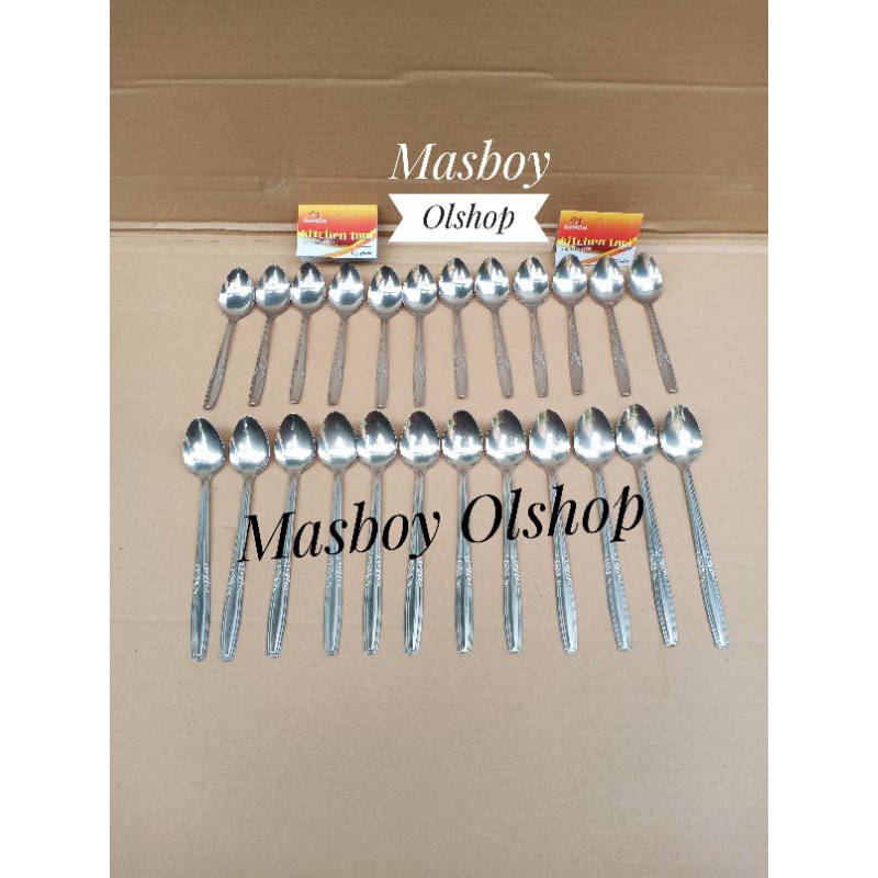 Jual 12 Pcs Sendok Kecil Stainless Steel GANOM / Sendok Teh Kecil ...