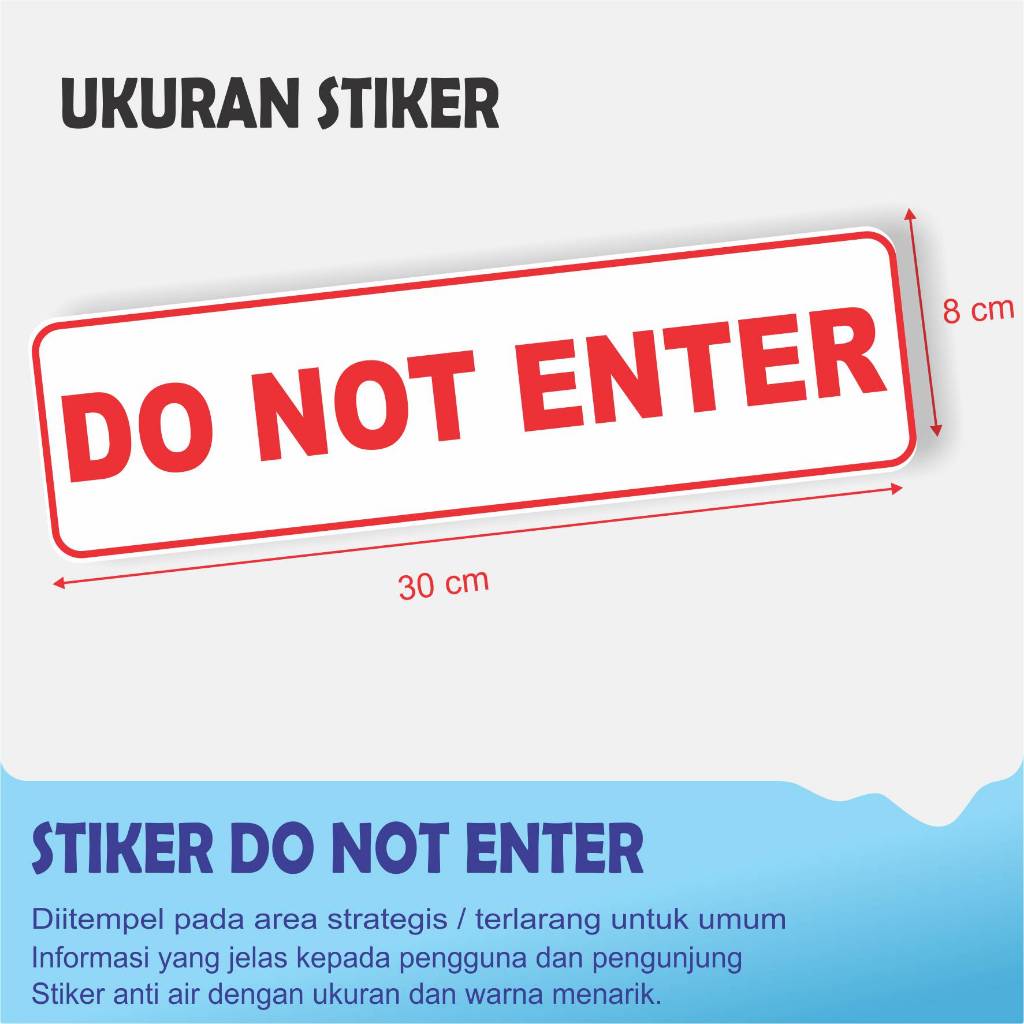 Jual STIKER TULISAN DO NOT ENTER | Shopee Indonesia