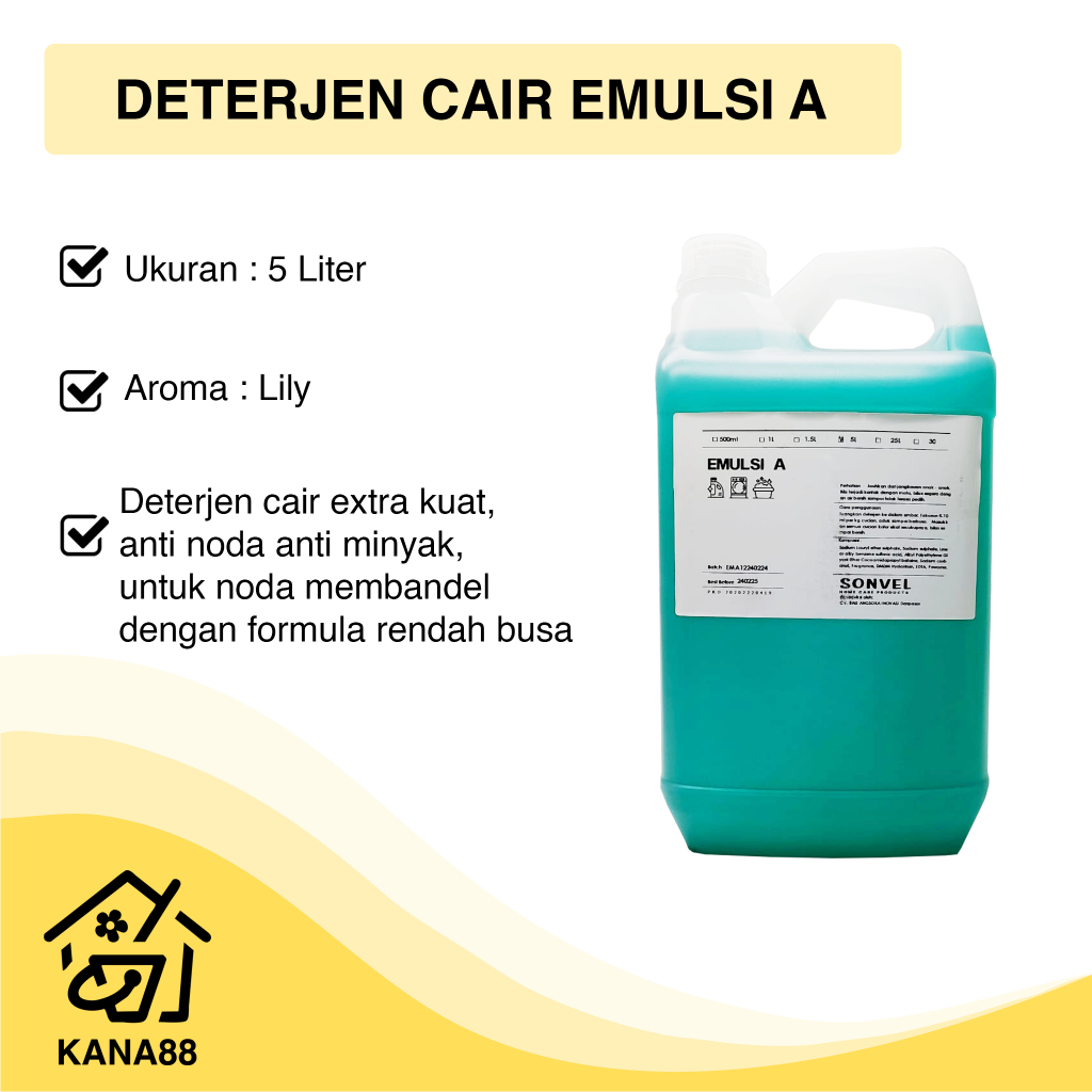 Jual Deterjen Cair Emulsi A Sonvel Jerigen 5 Liter Lily Anti Noda ...
