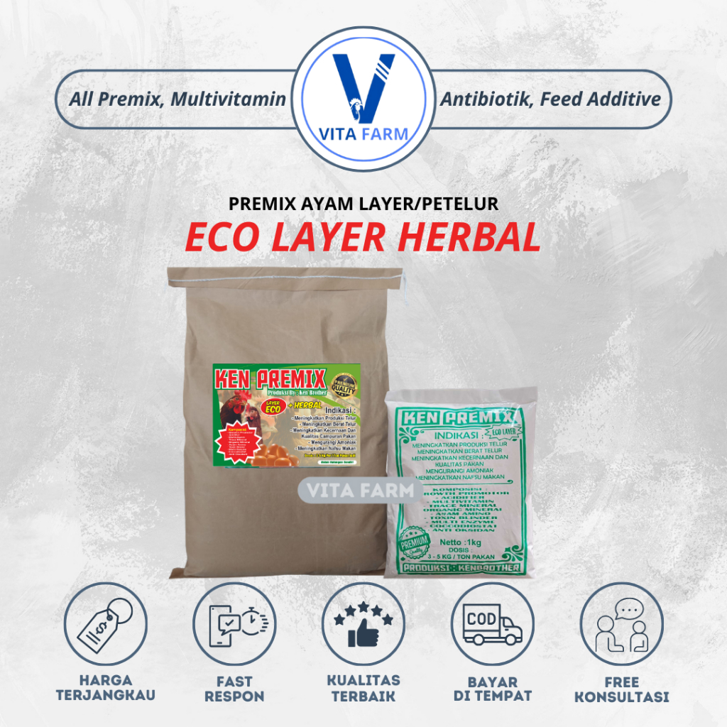 Jual Ken Premix - Premix Eco Layer Herbal Campuran Pakan Ayam Petelur ...