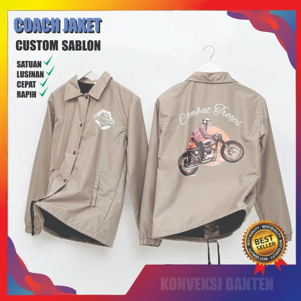 Jual JAKET COACH CUSTOM SABLON SATUAN/LUSINAN | Shopee Indonesia