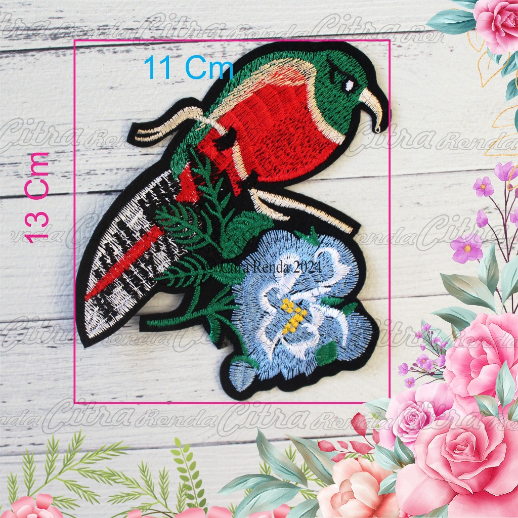 Jual (Per Pcs) AP620 Patch Burung Cantik / Iron Patch Bordir Burung ...