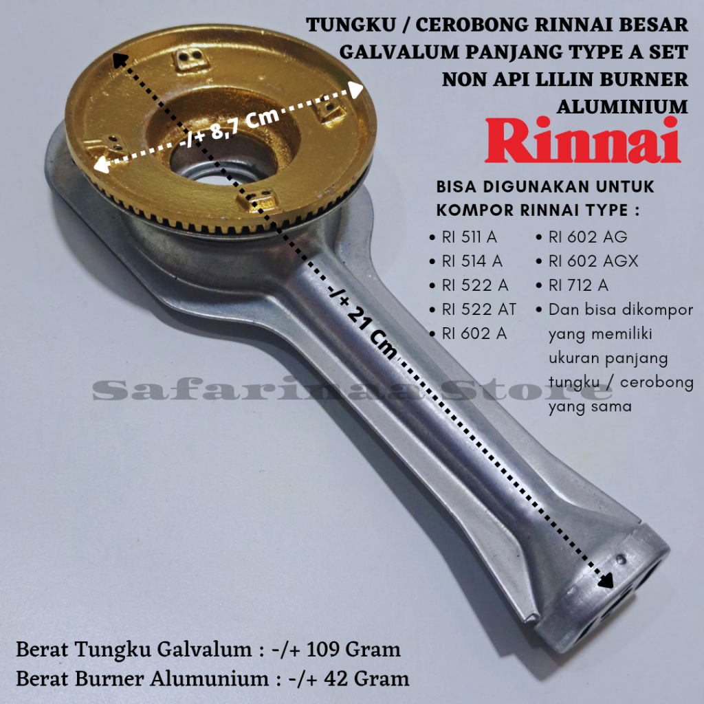 Jual TUNGKU / CEROBONG RINNAI BESAR GALVALUM NON API LILIN BURNER ...