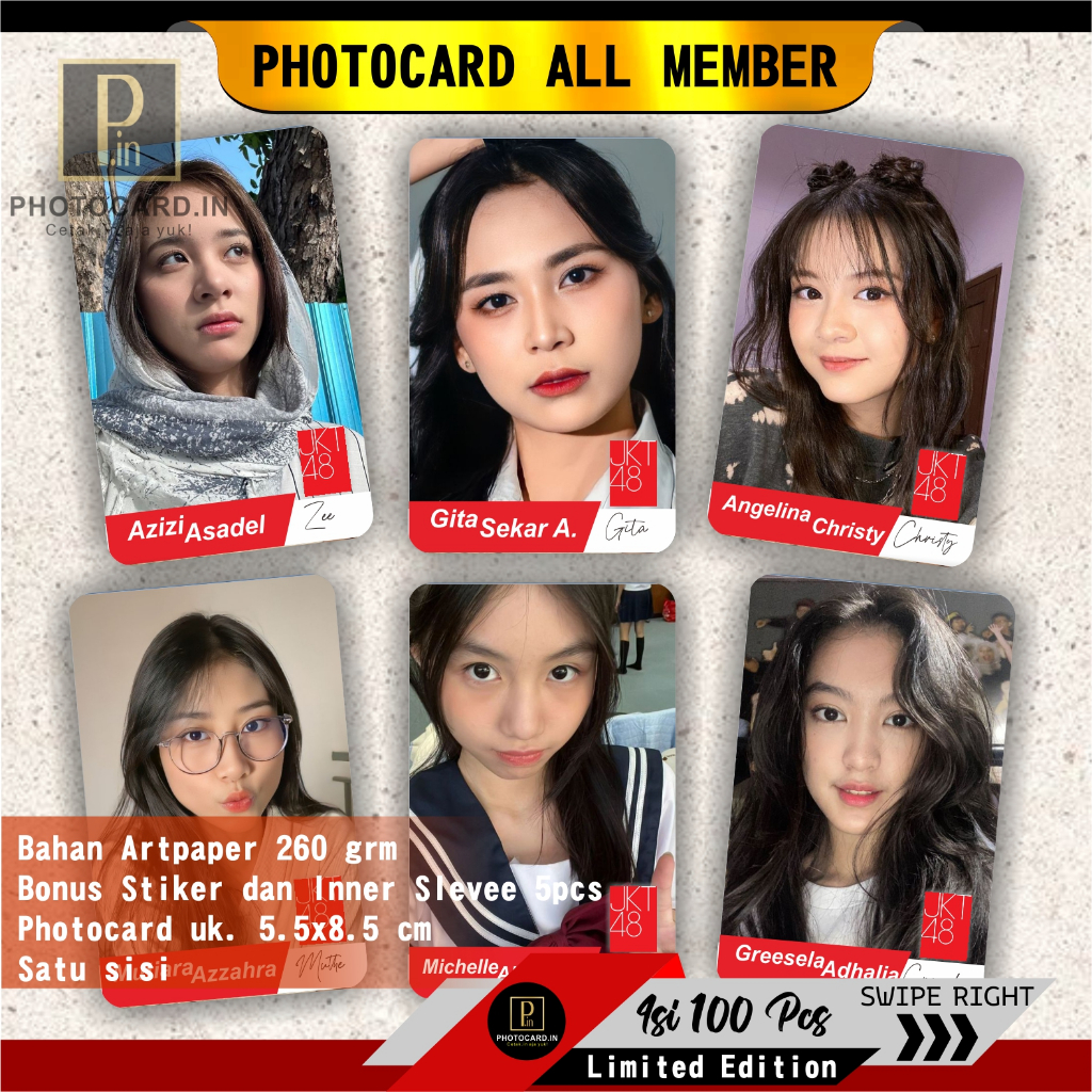 Jual Photocard All Member JKT48 + Gen 12 isi 100 pcs (Free Stiker dan Inner Slevee 5pcs) | Bisa ...