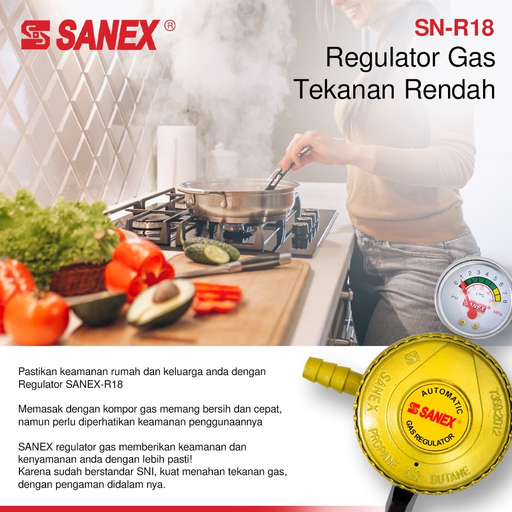 Jual Sanex Selang Regulator Gas Ukuran 1.8 Meter Regulator Selang Ori ...