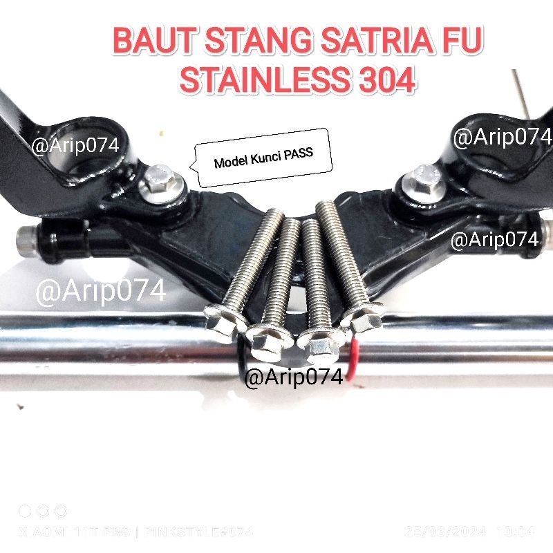 Jual BAUT STAINLESS SEGITIGA STANG STANDAR SATRIA FU 150 BAUT MUR NYLON ...