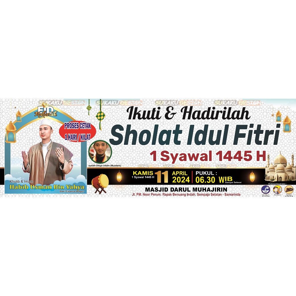 Jual Banner / Spanduk Sholat Idul Fitri / ied 1445 H Tahun 2024 ...