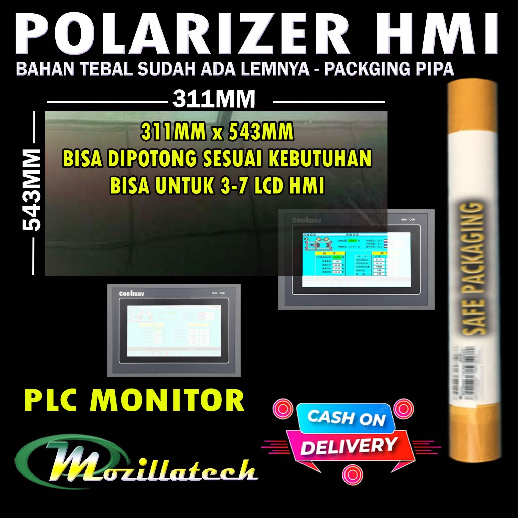 Jual LAPISAN POLARIS POLARIZED POLARIZER PELASTIK FILM LCD HMI MONITOR ...
