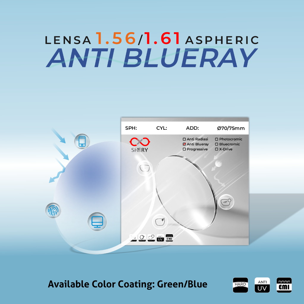 Jual Lensa Grosir Anti Blueray Index 1.56/1.61 Minus / Normal ...