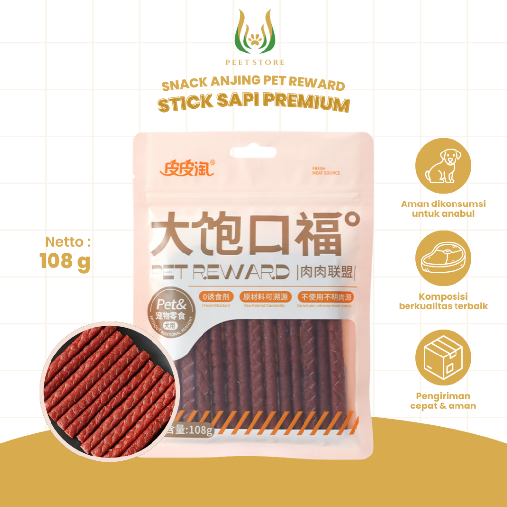 Jual Snack Anjing Pet Reward Cemilan Sehat Stick Sapi Premium Makanan ...