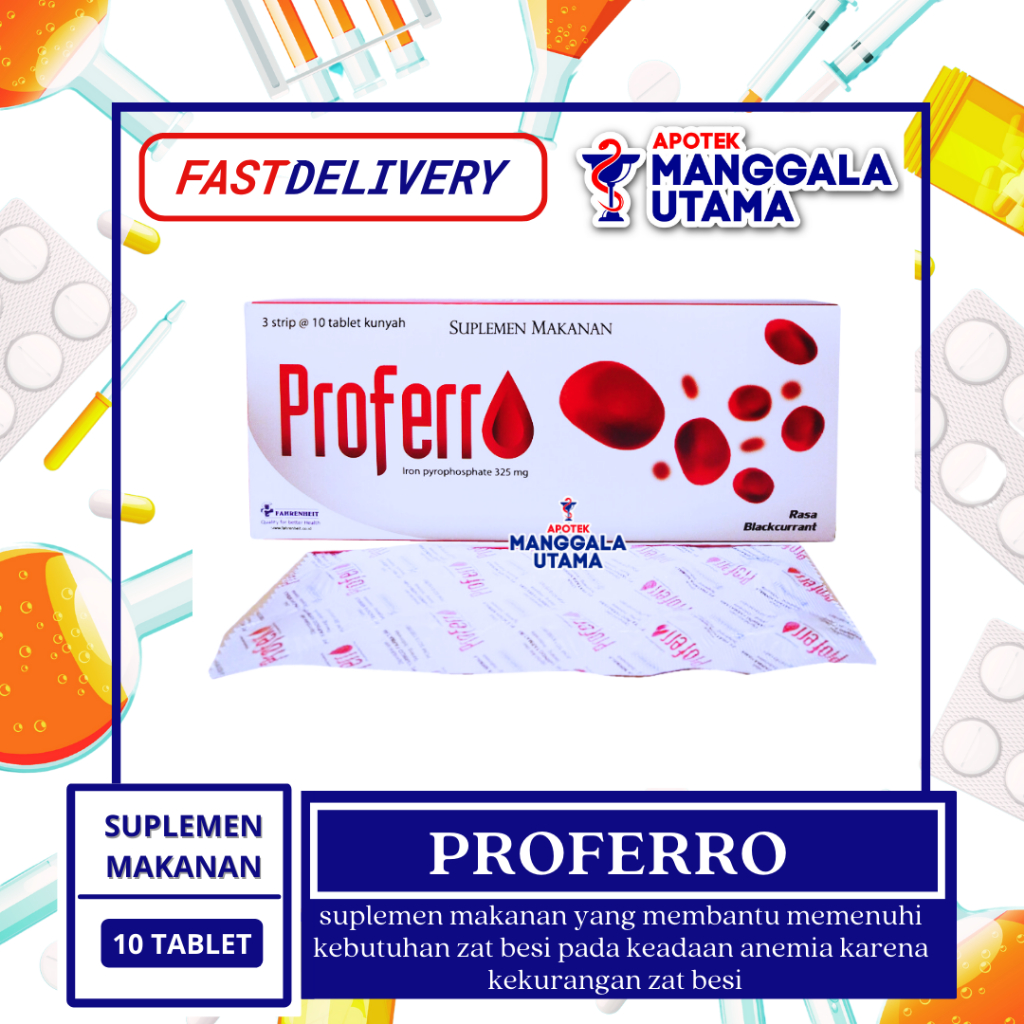 Jual PROFERRO SUPLEMEN ZAT BESI ISI 10 TABLET KUNYAH | Shopee Indonesia