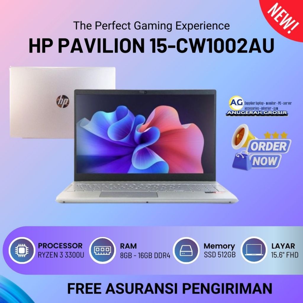 Jual PROMO LAPTOP HP Pavilion 15-CW1002AU Ryzen 3 Ram 16Gb Ssd 512Gb ...