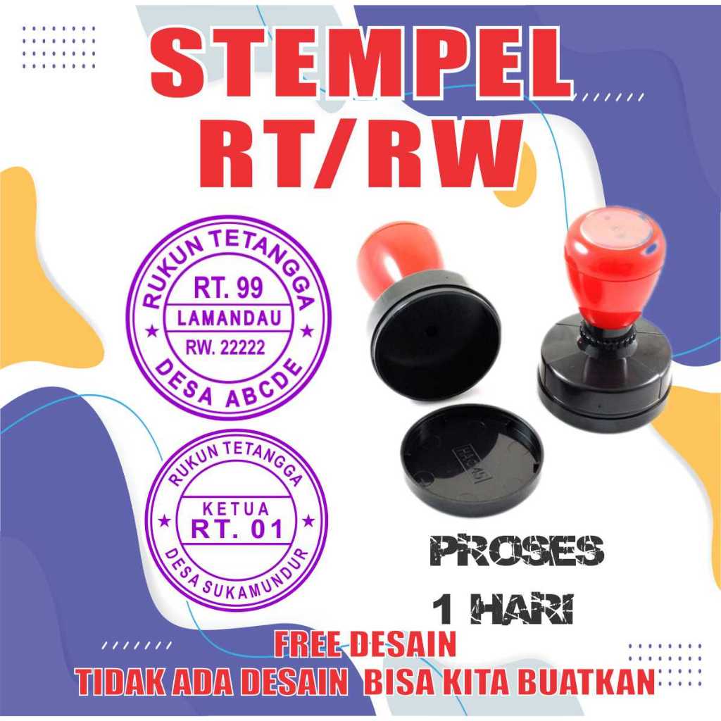Jual Stempel RT/RW Otomatis Bisa Custom Bulat/Kotak/Oval | Shopee Indonesia