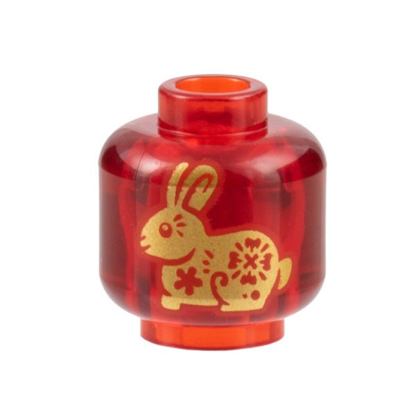 Jual Lego Trans - Red Part 28621pb0039 Minifigure, Head without Face ...