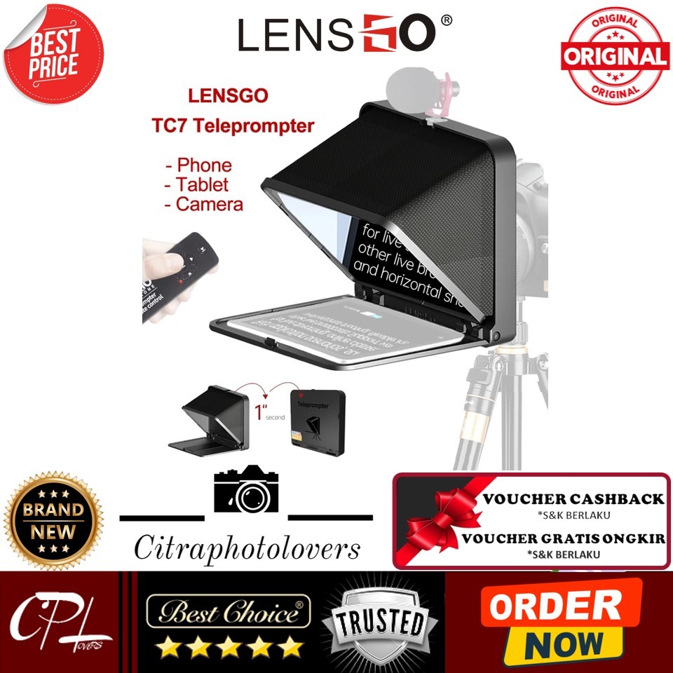 Jual Lensgo TC7 Broadcast Teleprompter for Iphone Ipad or Camera ...