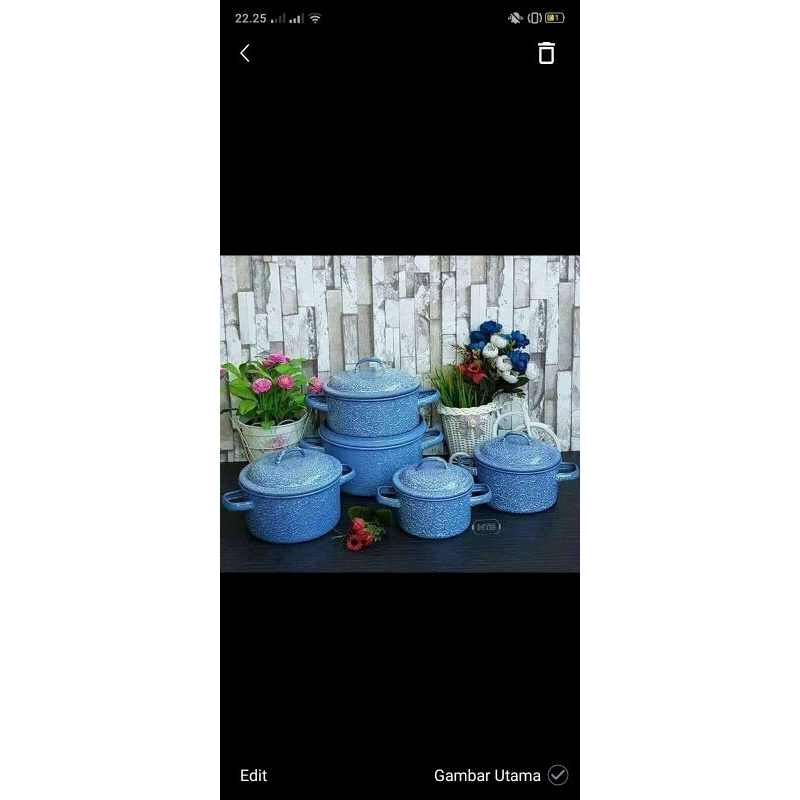 Jual SET PANCI JANOKO ENAMEL TIMBANGAN VINTAGE JADUL LAWAS MOTIF LURIK ...