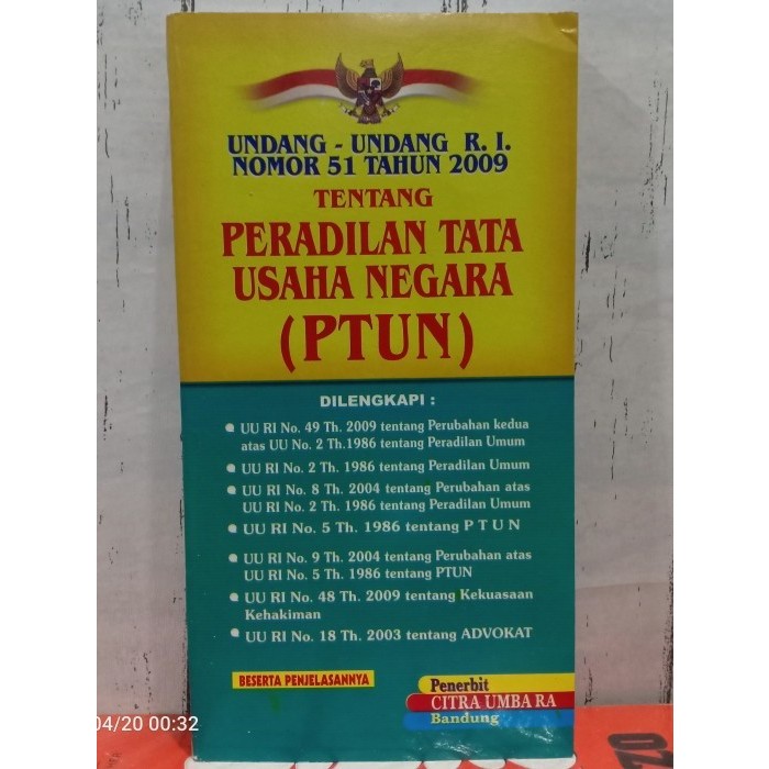Jual BUKU UU RI No 51 Tahun 2009 Tentang Peradilan Tata Usaha Negara ...