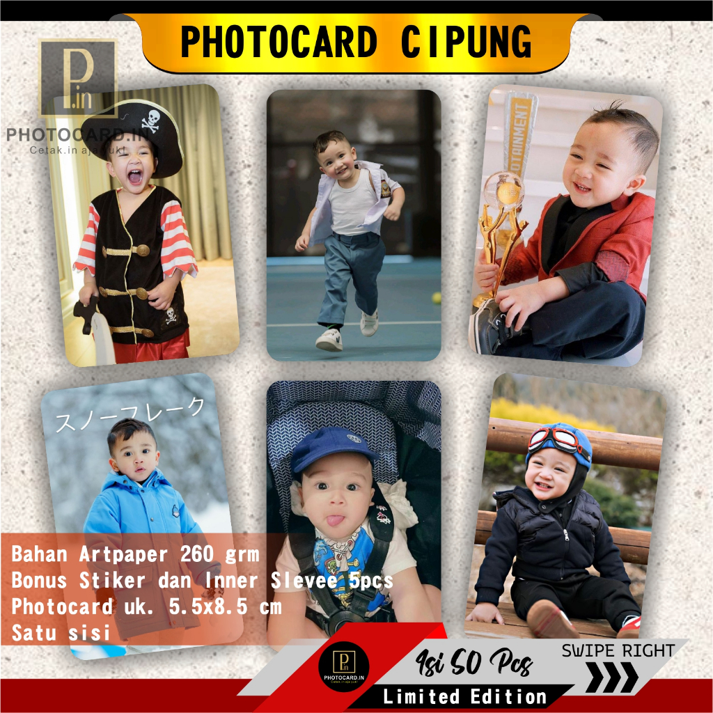 Jual Photocard Cipung (Rayyanza Malik Ahmad) isi 50 pcs (Free Stiker ...