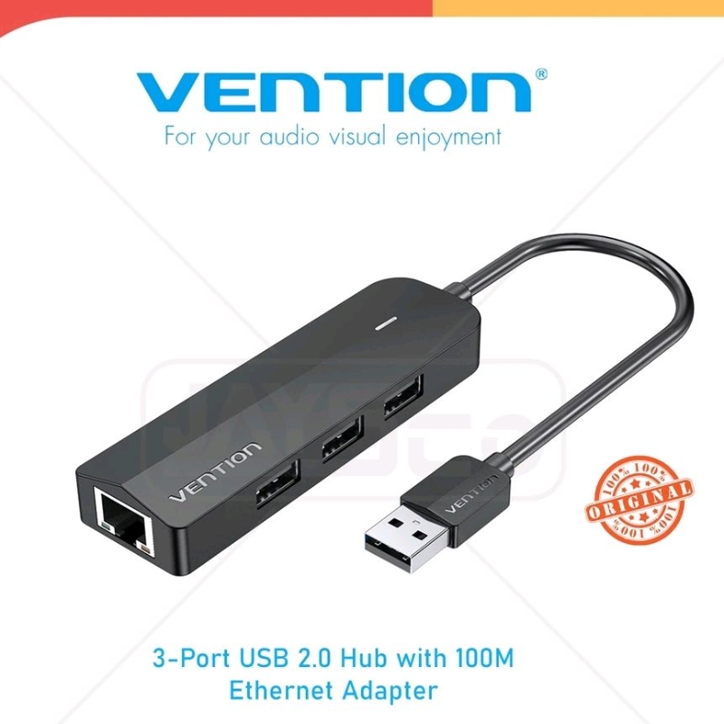 Jual Vention USB Hub 2.0 Ethernet Adapter with Micro USB Power Input ...