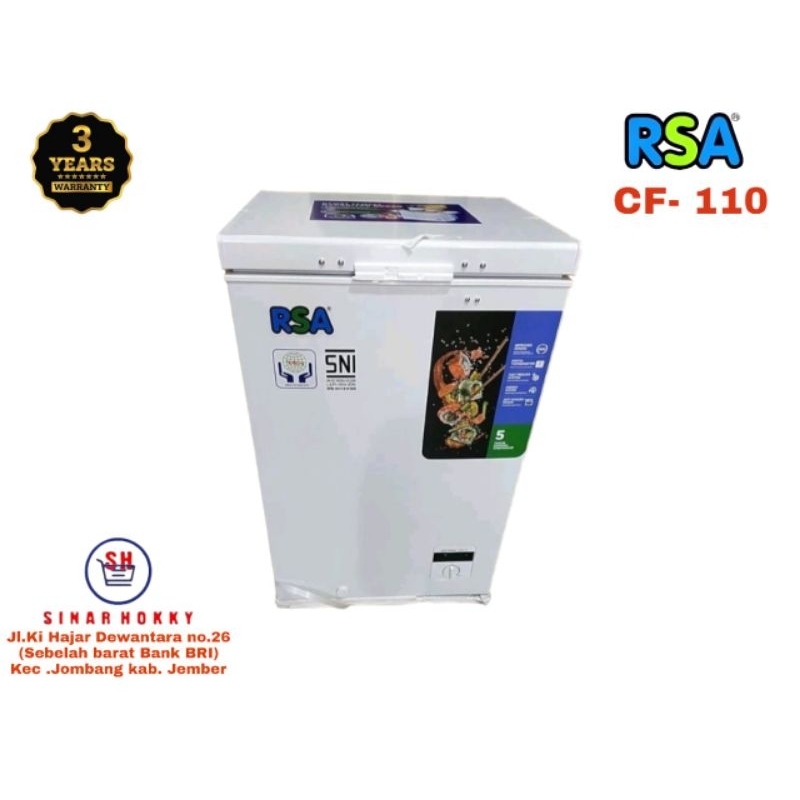 Jual FREEZER BOX /CHEST FREEZER RSA CF-110 100 Liter BERGARANSI RESMI ...