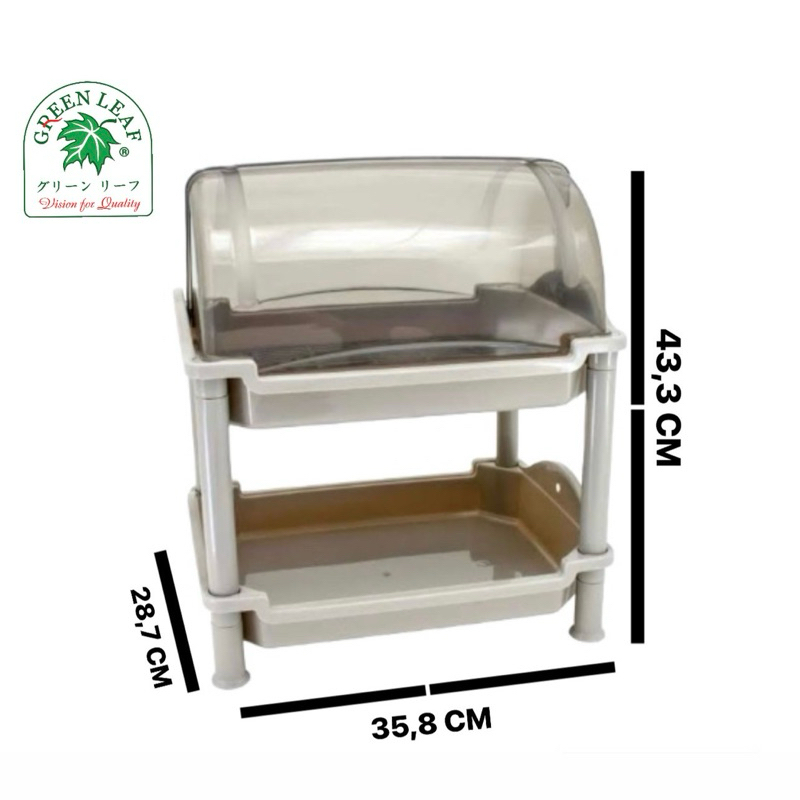 Jual Tempat Roti / Bread Case Tutup dengan Rak Delish Greenleaf ...