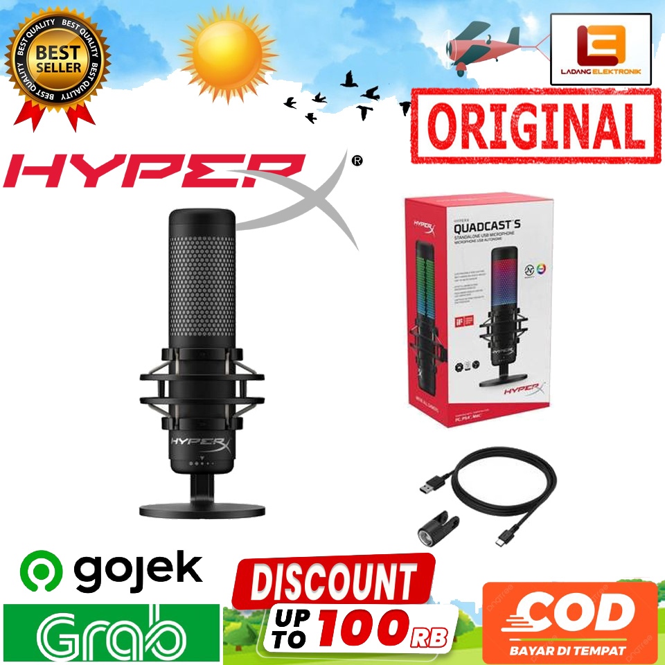 Jual Original HyperX Hyper X QuadCast Mic Microphone Gaming Streaming ...