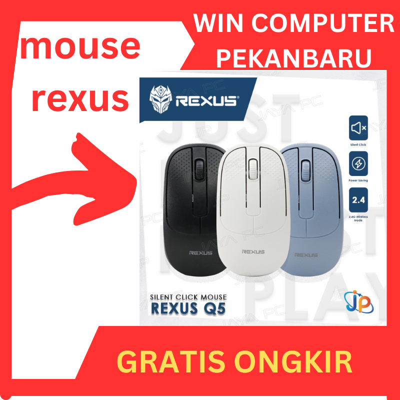Jual Mouse Wireless Rexus Q5 Silent Click Free Baterai | Shopee Indonesia